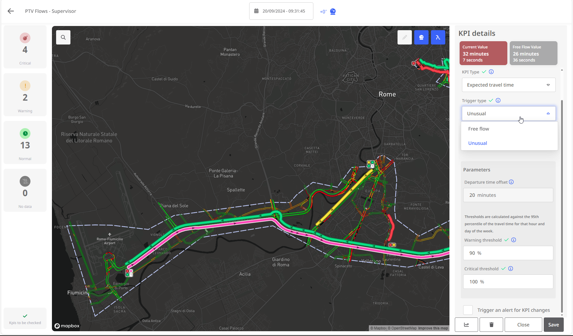 Traffic management software for traffic monitoring & forecasting | PTV Flows | PTV Group
